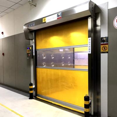 China Stainless Steel Self-repairing roll up Internal and External Factory High speed door for sale