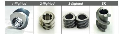China De 50mm Tweelingelementen met hoge weerstand van de Schroefextruder met Slijtvaste Materialen Te koop