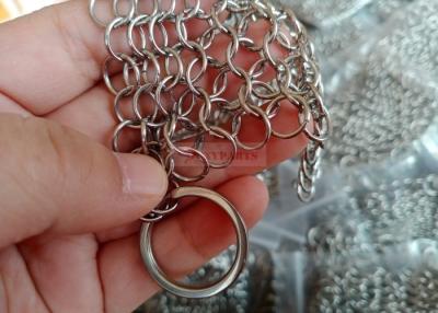 China SS316L 10mm Ring Cast Iron Pan Chainmail 8“ X 6“ Hoogwaardig Roestvrij staal Te koop