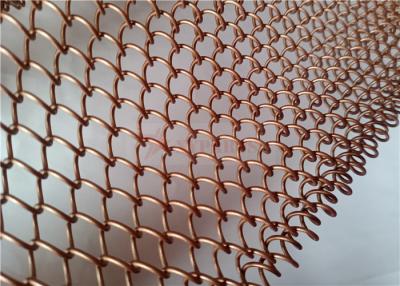 China Fio Mesh Coil Drapery Copper Color da liga de alumínio usado como cortinas do divisor do espaço à venda