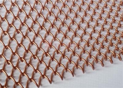 China Bobina Mesh Drapery Copper Color Used da liga de alumínio como cortinas do divisor do espaço à venda