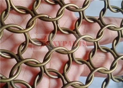 China Anodized Interior Design Metal Mesh Curtain With Stainless Steel Rings for sale