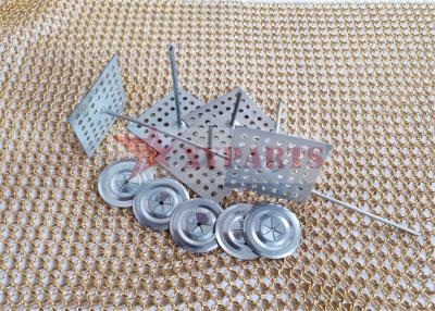 China Stamped Metal Steel 50mm Square Perforated Base Rock Wool Insulation Pins for sale