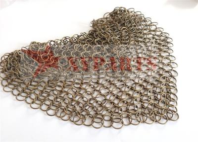 China PVD Finished Copper Weld Ring Mesh Facade for sale