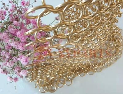 China Cortina de aço inoxidável de Rose Gold Metal Ring Mesh para o divisor do espaço à venda