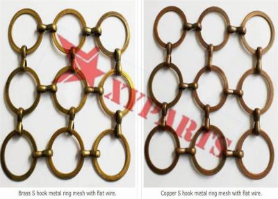 China Gold Color Ring Mesh Curtain Linked With 'S' Hook As Space Divider For Hotel Decoration for sale