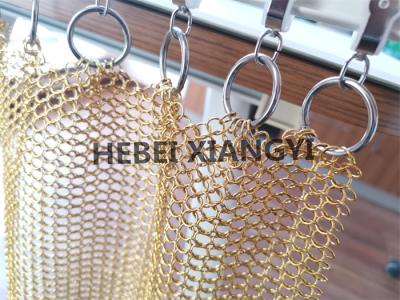 Cina Acciaio inossidabile brillante Ring Mesh Chainmail Room Divider Curtain di colore 304 dell'oro 1mm x 8mm in vendita