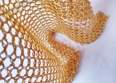 China 12mm Stainless Steel Ring Mesh Curtain Gold Color Hotel Decoration for sale
