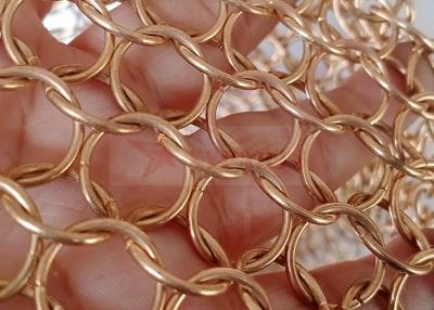 China Gold Color Stainless Steel 12mm Ring Mesh Curtain Indoors And Outdoors for sale