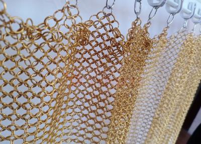 Cina colore dell'oro della tenda di acciaio inossidabile Chainmail di 7mm per la decorazione interna in vendita