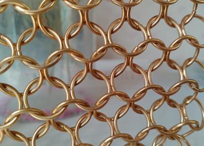 Cina colore d'acciaio dell'oro di Mesh Chain Mail Curtains Stainless del metallo di abitudine di 12mm in vendita
