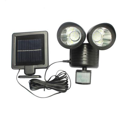 China 22 LED Solar Light PIR Motion Sensor Rotable Two Heads Lamp for Outdoor Indoor Garden Yard Wall Spotlighting for sale