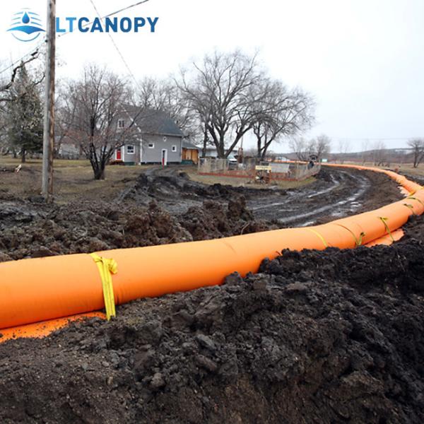 Quality Litong Reusable Heavy Duty Portable Inflatable Water Filled Flood Barrier Tube for sale