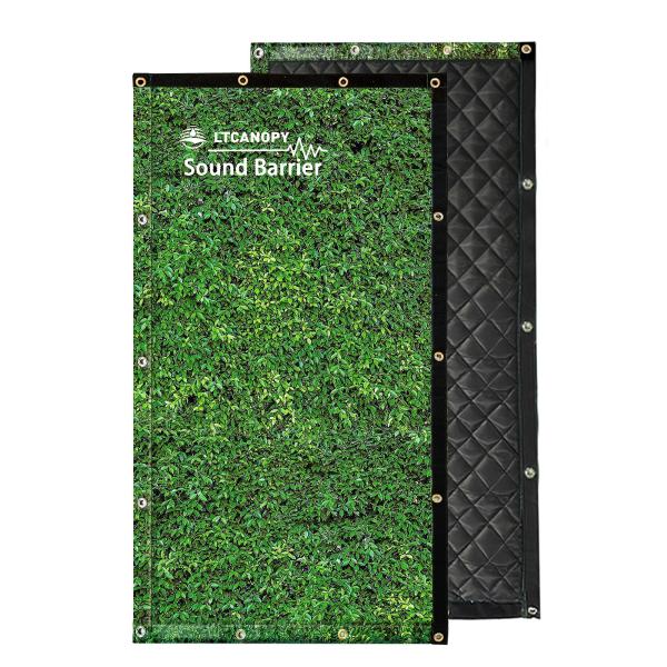 Quality Litong Decorative Green Leaf Soundproof Privacy Screen Outdoor Tennis Court Sound Barrier Acoustic Blanket for sale