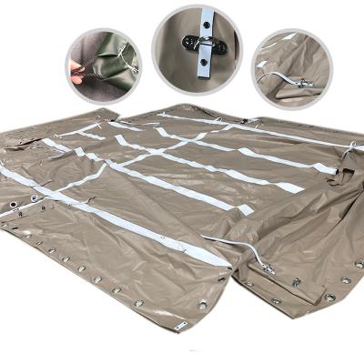 China Litong China Factory Khaki Vehicle Cover Wholesale Heavy Duty Tarps Pvc Coated Tarpaulin Truck Cover for sale