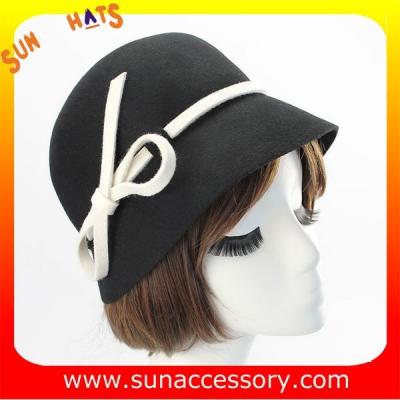 China Vintage hot sale cloche hats for ladies,100% Australia wool felt hats for women for sale