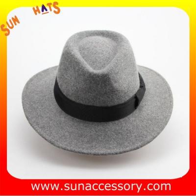 China 1436 Sun Accessory mix grey wool felt safari mens fedora hats ,Shopping online hats and caps wholesaling for sale