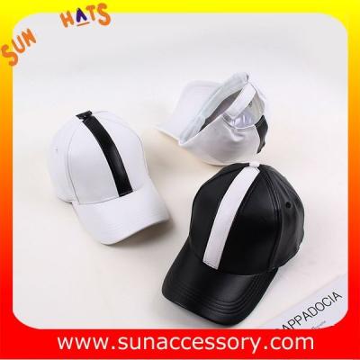 China QF17019 Sun Accessory customized wholesale PU leather baseball caps and hats ,caps in stock MOQ only 3 pcs for sale