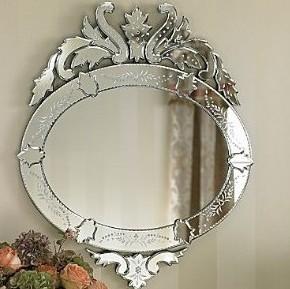 China Crown Design Hanging Venetian Wall Mirror 55 * 83cm Size Custom Shape / Color for sale