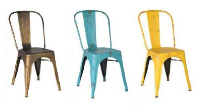 China Unique Dining Room Metal Tolix Dining Chairs Stackable Packing for sale