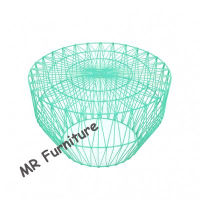 China Turquoise Wire Mesh Bar Stools , Wire Stool Side Table For Restaurant / Cafe for sale