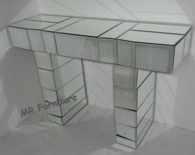Cina Console della Tabella dello specchio di progettazione di blocco, Tabella smussata dello specchio di vetro del bordo di mini dimensione in vendita