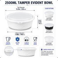 China Snap Lock Round Tamper Evident Container 2500ml with Clear Secure Lid for sale