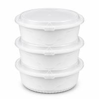 China Snap Lock Round Tamper Evident Container 2500ml with Clear Secure Lid for sale