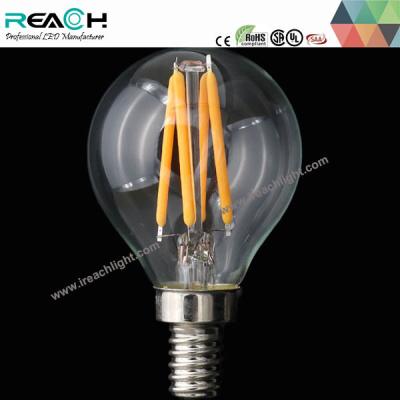 China G45 led bulb,g45 led filament bulb,45*80mm,4filaments,3w,dimmable,clear glass,constant current driver,E14base for sale