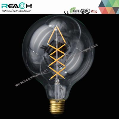 China G125 led globe bulb,g125 led filament bulb,125*176mm,8filaments,4w,dimmable,clear glass,constant current driver,E27base for sale