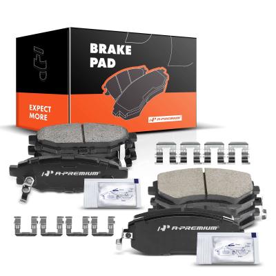China 8pcs Front & Rear Ceramic Brake Pads with Sensor for Subaru Forester 09-13 Impreza Legacy Outback for sale