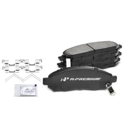 China 4pcs Front Driver & Passenger Ceramic Brake Pads with Sensor for Nissan Frontier 2005-2019 Pathfinder Suzuki Equator for sale
