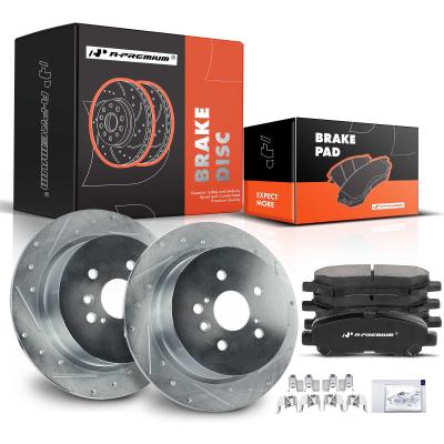 China Rear Drilled Rotors & Ceramic Brake Pads for Toyota Highlander 2008-2014 for sale