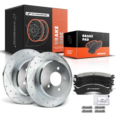 China Front Drilled Rotors & Ceramic Brake Pads for Dodge Ram 2500 Ram 3500 2000-2002 for sale