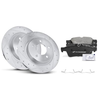 China Rear Drilled Rotors & Ceramic Brake Pads for Mazda 3 2005-2013 for sale