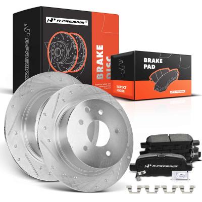 China Rear Drilled Rotors & Ceramic Brake Pads for Nissan Altima Juke Maxima Sentra for sale