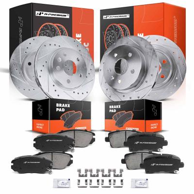 China Front & Rear Drilled Rotors & Ceramic Brake Pads for Buick Regal Chevy Malibu for sale