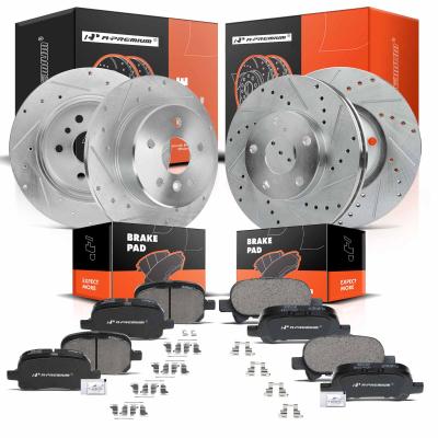China Front & Rear Drilled Rotors & Ceramic Brake Pads for Toyota Avalon 2000-2004 for sale
