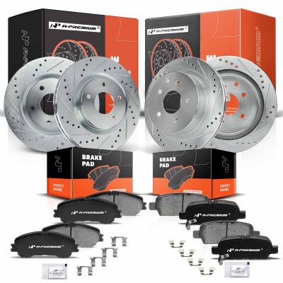 China Front & Rear Drilled Rotors & Ceramic Brake Pads for Nissan Rogue 2014-2017 2.5L for sale