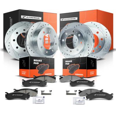 China Front & Rear Drilled Rotors & Ceramic Brake Pads for Chevy Silverado 2500 GMC for sale