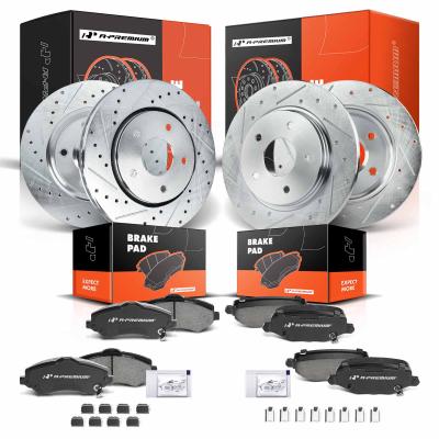 China Front & Rear Drilled Rotors & Ceramic Brake Pads for Chrysler Town & Country for sale
