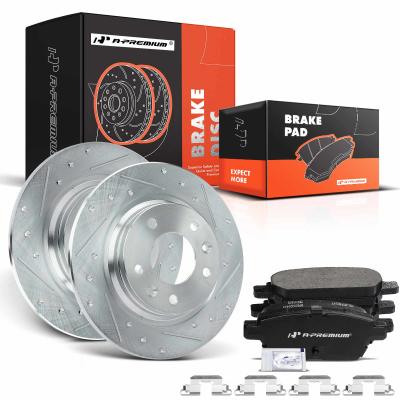 China Rear Drilled Rotors & Ceramic Brake Pads for Mazda 6 Lincoln Ford Mercury for sale