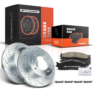 China Front Drilled Rotors & Ceramic Brake Pads for Dodge Ram 1500 2500 3500 for sale
