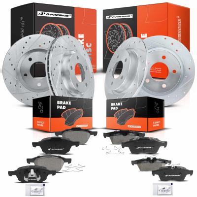 China Front & Rear Drilled Rotors & Ceramic Brake Pads for Mazda 3 05-13 L4 2.3L 2.5L for sale