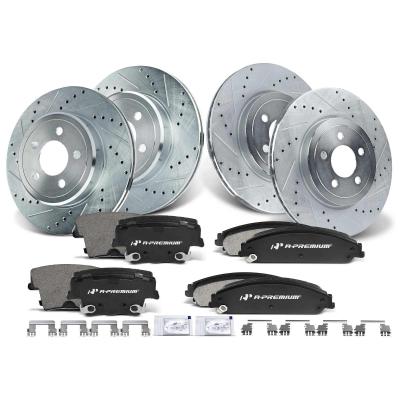 China Front & Rear Drilled Rotors & Ceramic Brake Pads for Chrysler Dodge Challenger for sale