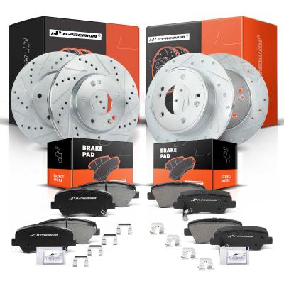 China Front & Rear Drilled Rotors & Ceramic Brake Pads for Hyundai Elantra Kia for sale