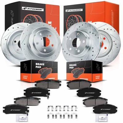 China Front & Rear Drilled Rotors & Ceramic Brake Pads for Subaru Impreza Legacy for sale