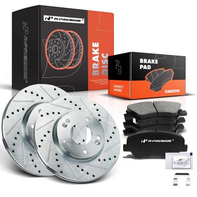 China Front Drilled Rotors & Ceramic Brake Pads for Hyundai Elantra Veloster Kia for sale