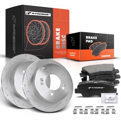 China Rear Drilled Rotors & Ceramic Brake Pads for Hyundai Sonata 2008-2010 2.4L for sale