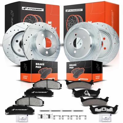 China Front & Rear Drilled Rotors & Ceramic Brake Pads for Ford Explorer Mercury for sale